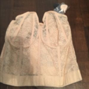 Elila | Intimates & Sleepwear | Elila Lace Strapless Longline Bra Nude ...